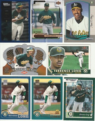 Huge 60 + different TERRENCE LONG cards lot 2000 - 2005 A's Padres ...
