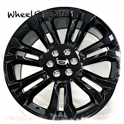 22" gloss black OE factory replica 5666 wheels fits 2020 Cadillac ...