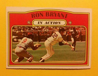 VINTAGE RON BRYANT * IN ACTION #186 SAN FRANCISCO GIANTS * 1972 TOPPS ...