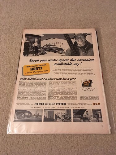 Set Of 3 Original Hertz Rental Car Ads | eBay