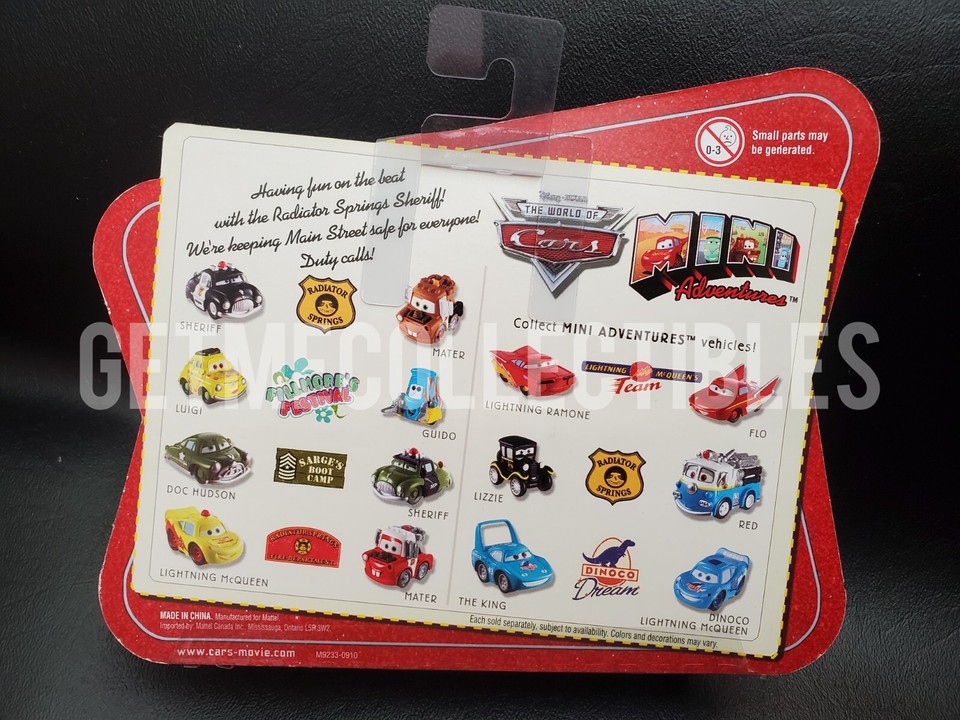 DISNEY PIXAR CARS MINI ADVENTURES LIZZIE RED SHERIFF SAVE 6% GMC ...