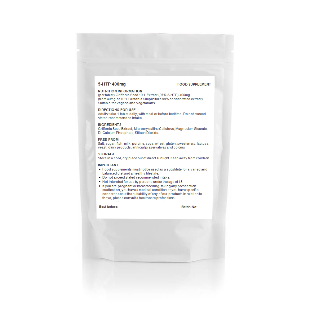 5HTP 400mg Tablets - Serotonin, Stress, Anxiety, Depression, Sleeping ...