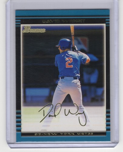 DAVID WRIGHT 2002 BOWMAN MLB BASEBALL GOLD ROOKIE CARD #381 METS NICE ...