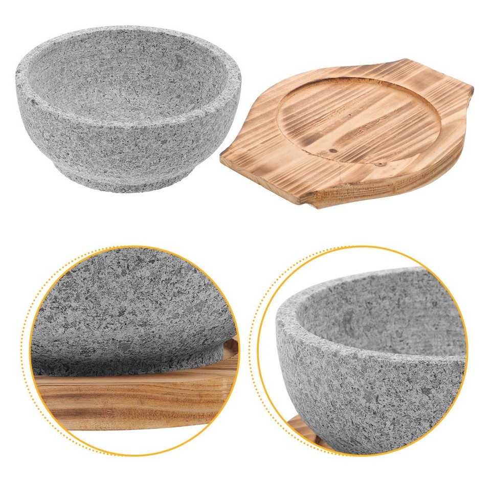 1 Set Korean Bibimbap Bowl Salad Bowl Stone Round Bowl Korean Food Bowl ...