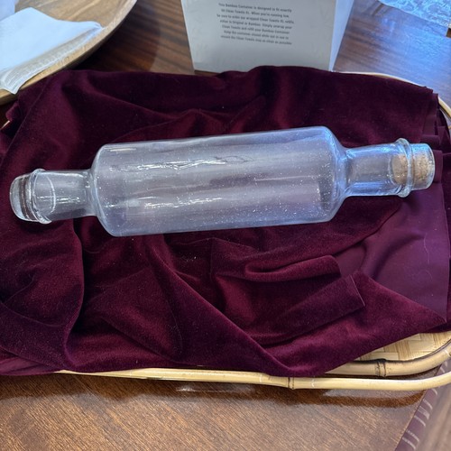 Vintage Clear Glass Dough Baking Ice Water Rolling Pin Cork Stopper ...