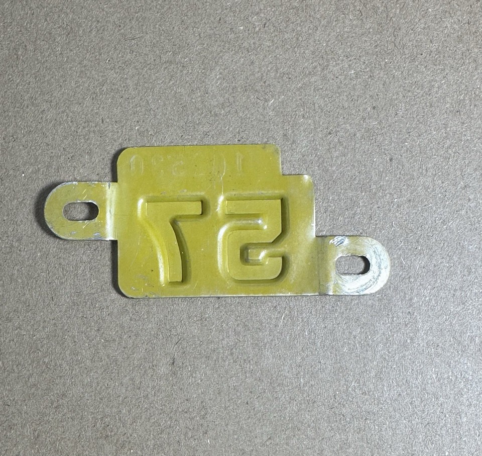 Vintage 1957 Oregon License Plate Tag Tab New Reg. # 162530 | eBay