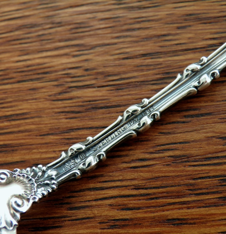 WHITING MFG. CO Sterling Silver 5 O'CLOCK Spoon IMPERIAL QUEEN Shell 5 ...