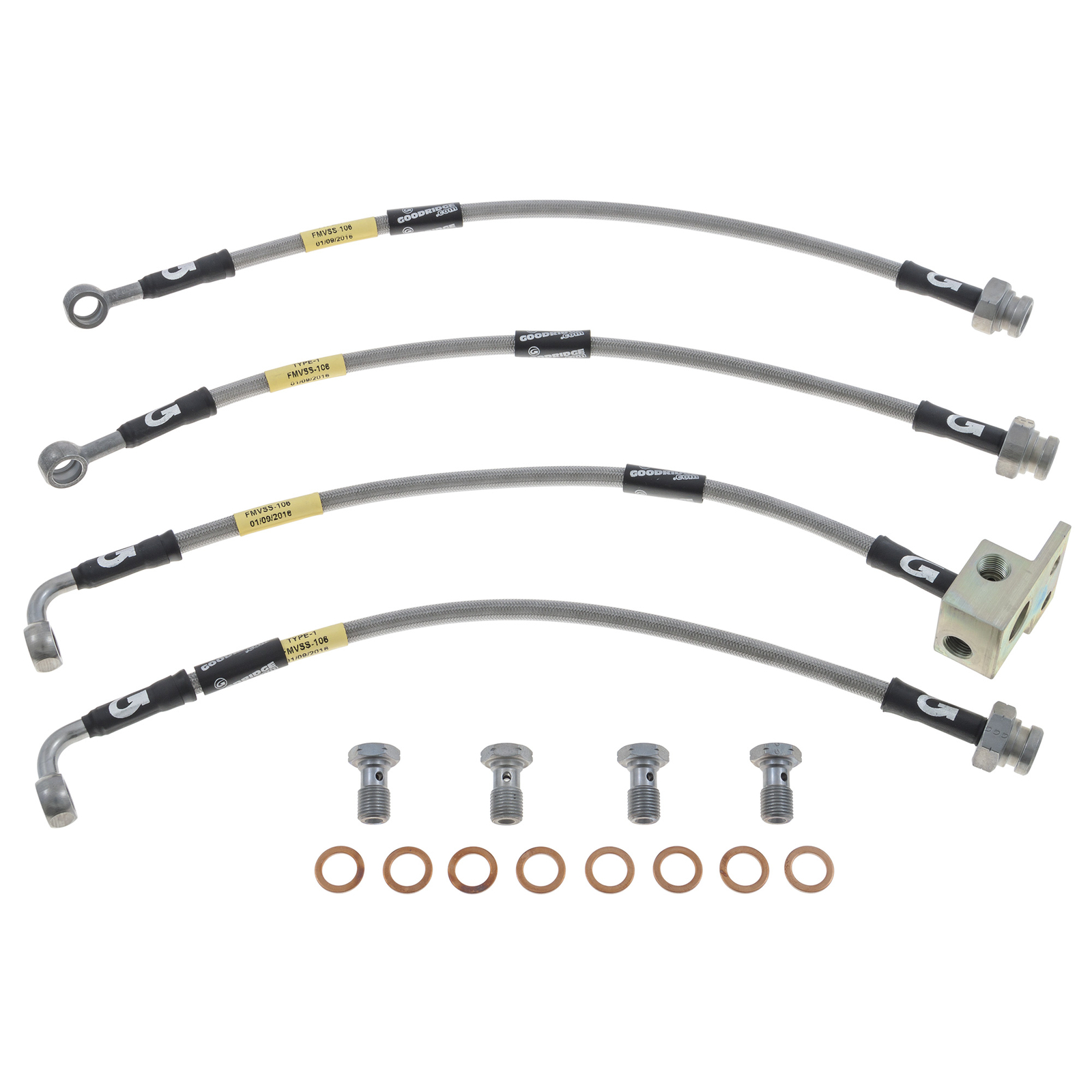 Mazda MX5 Mk1 Mk2 Mk2.5 Goodridge Brake Hose Set Clear S/Steel braided ...