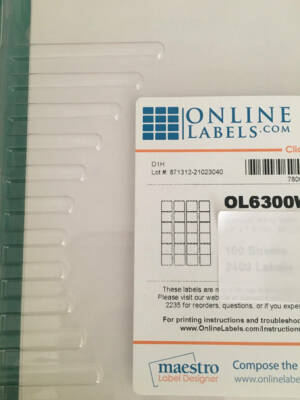 Online Labels OL6300WX Standard White Matte 1.5" x1.5" Square 24 Per ...