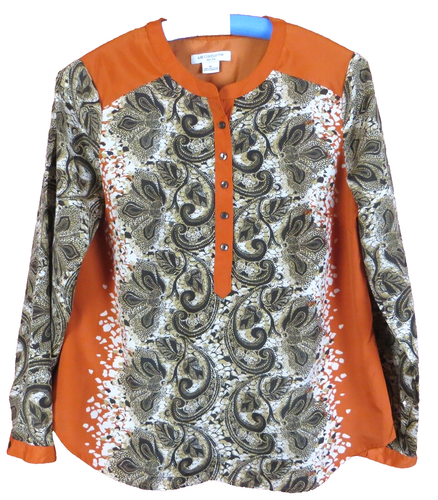 TB07707- LIZ CLAIBORNE Womens 100% Polyester Poplin Blouse Paisley ...