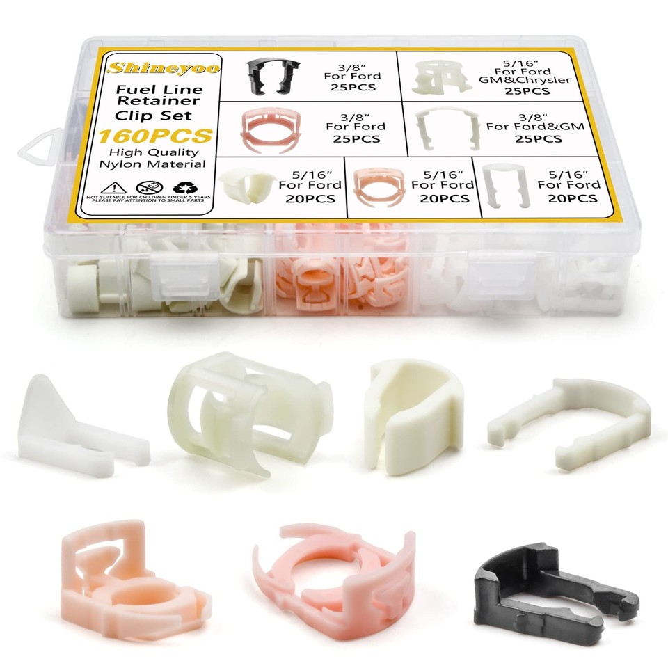 Fuel Line Retainer Clips 160PCS, 3/8 & 5/16 Fuel Line Retaining Clip ...