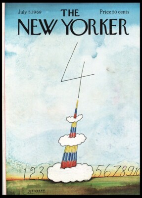 New Yorker magazine COVER ONLY June 5 1969 Saul Steinberg art ...