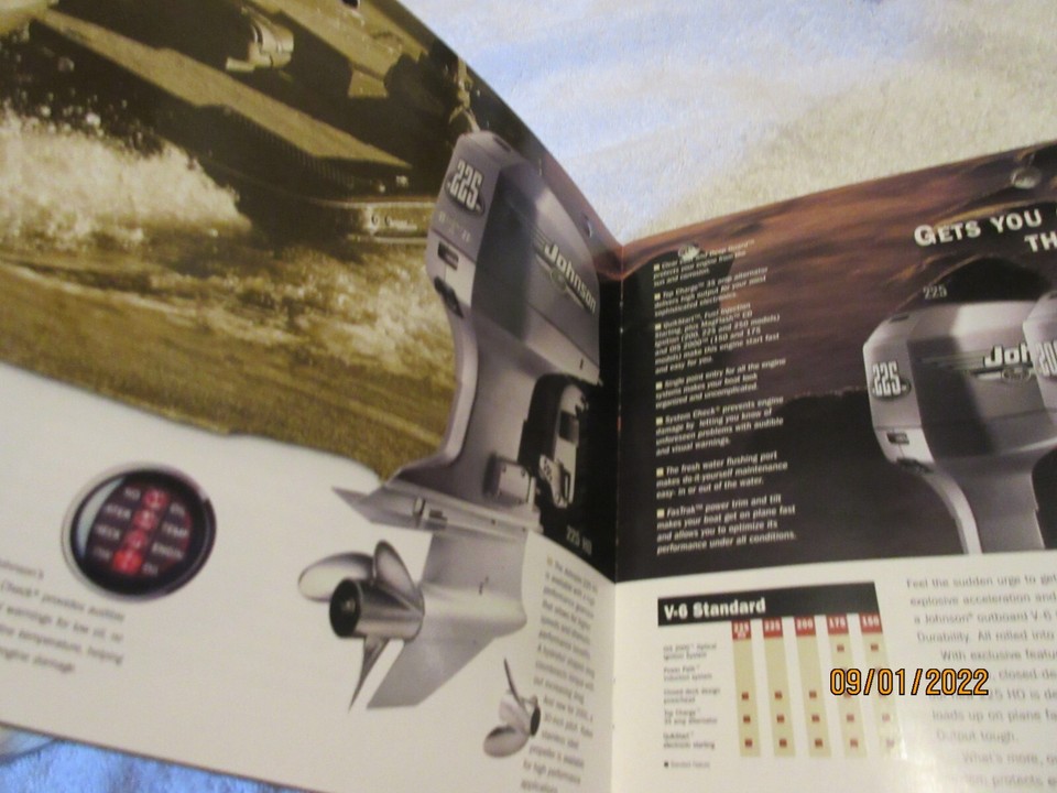 1999-2000 Johnson 225 HP Outboards Dealer Factory Sales Brochure | eBay