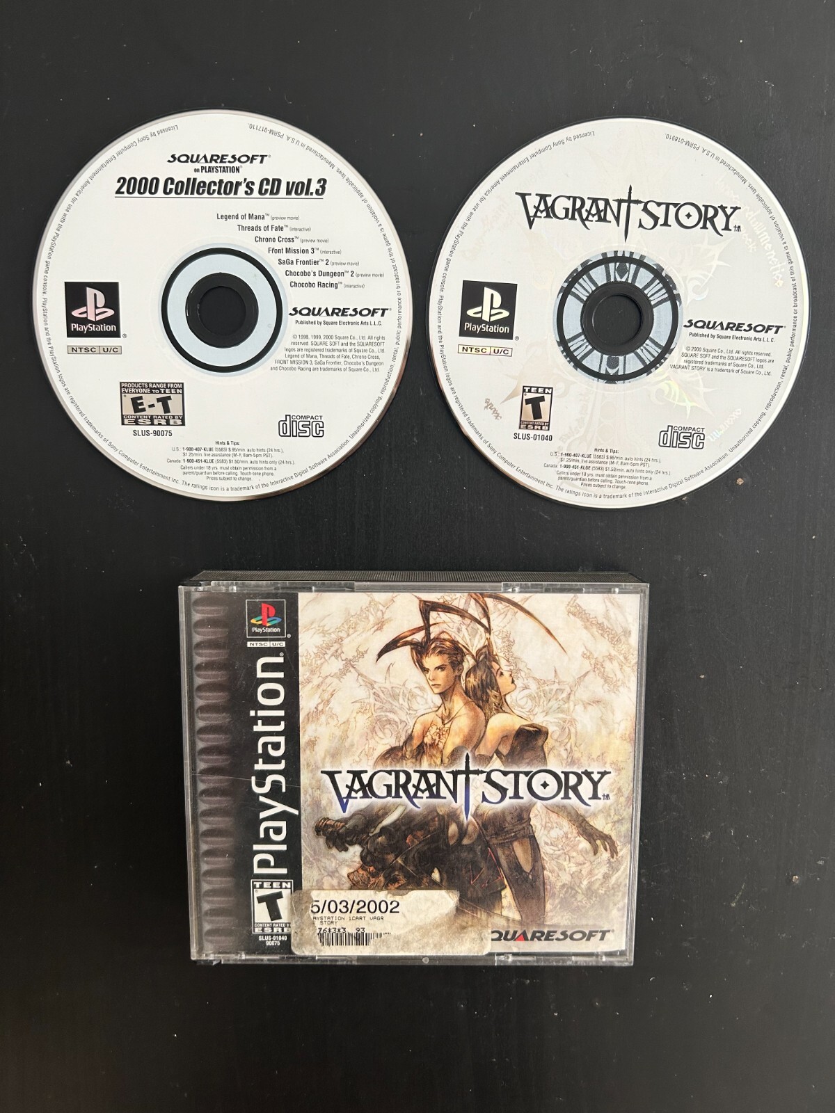 Vagrant Story original PS1 game disc + case + demo disc NO MANUAL ...