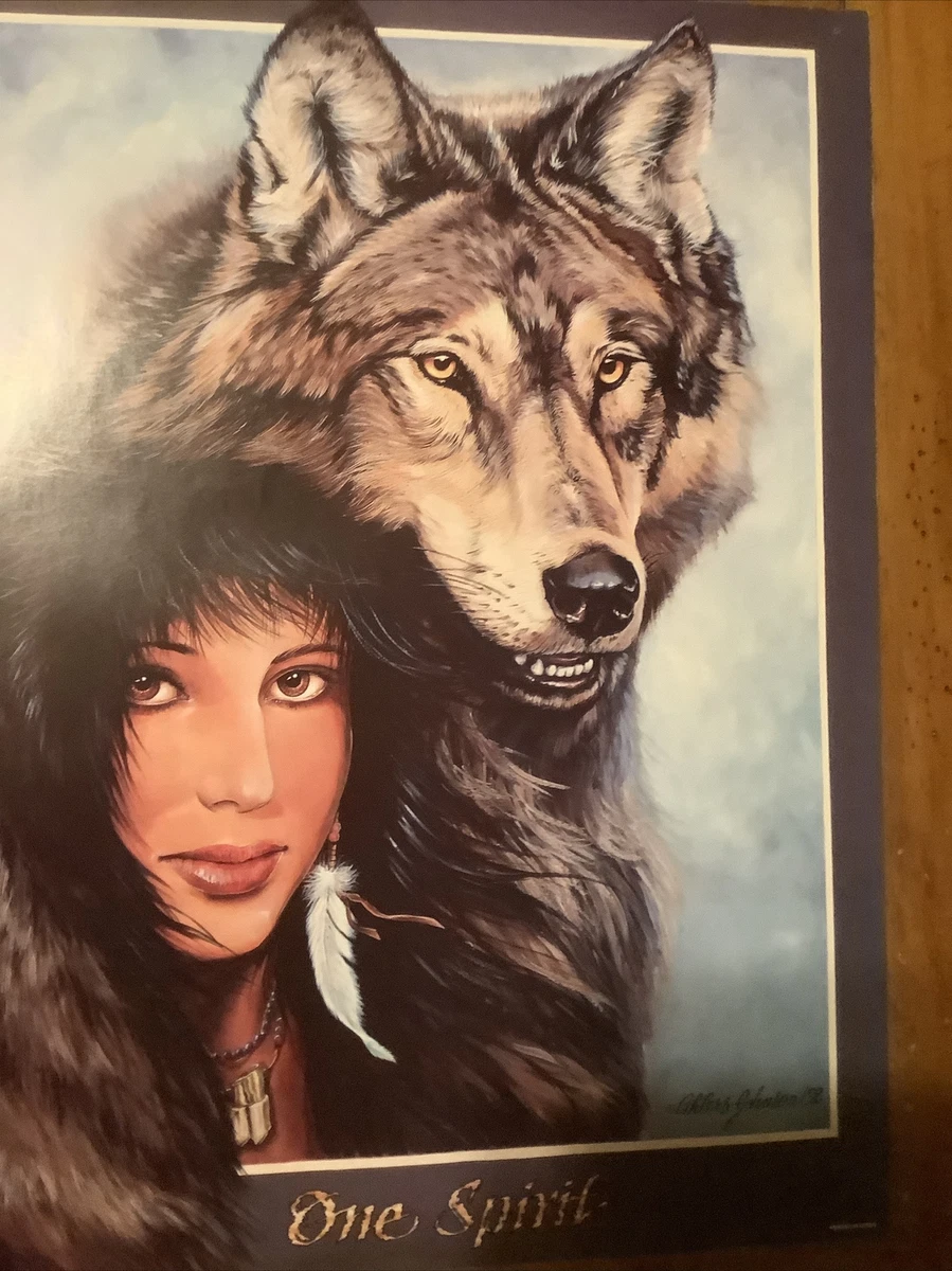 Native American Women With Wolf Art