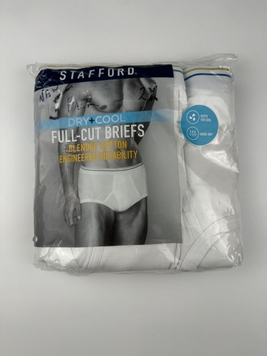 Stafford Full-cut Briefs Size XL Blended Cotton White 5 Pair | eBay