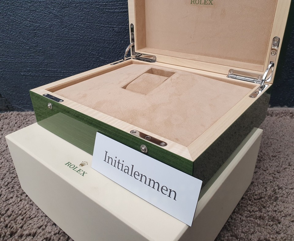 ROLEX BOX wooden 100% authentic watch GREEN big crown | eBay