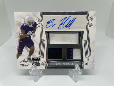 EVAN HULL 2023 LEAF TRINITY FOOTBALL ROOKIE PATCH AUTO /99 | eBay