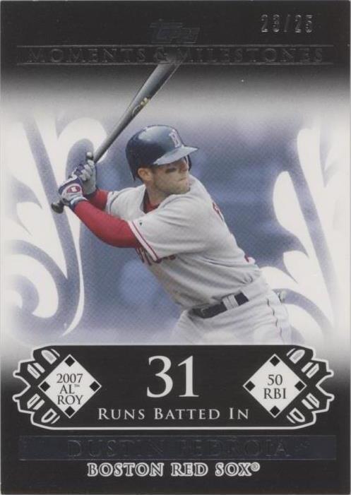 2008 Topps Moments & Milestones - Dustin Pedroia #55-31 Black 2007 AL ...