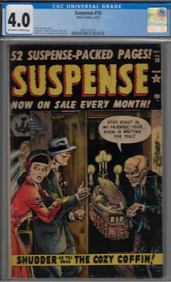 SUSPENSE #18 CGC 4.0- 1952 ATLAS HORROR COMIC- JOE MANEELY CVR | eBay