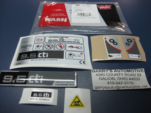WARN 86687 Winch Replacement Decal Label Kit Set Sticker 9.5CTI | eBay