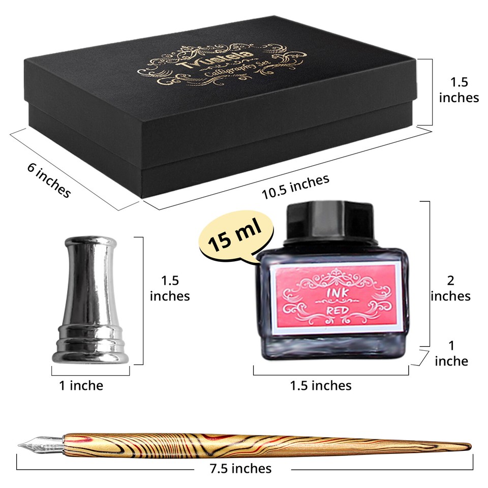 Calligraphy Set For Beginners, 3 Calligraphy Pens, 4 Ink Bottle ...