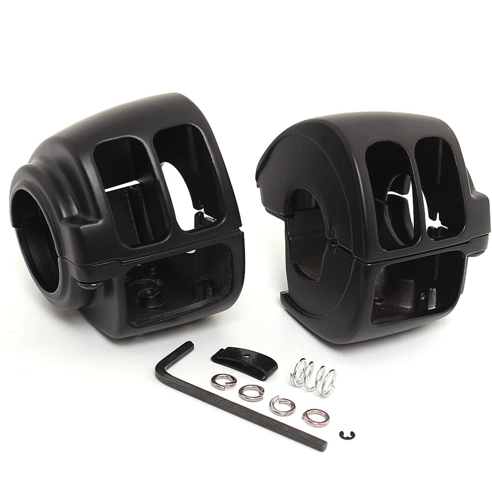 Black Hand Control Switch Housing Covers For Harley Sportster XL Dyna ...