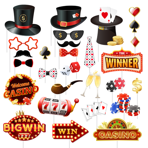 28 Pcs Casino Photo Booth Props Las Vegas Party Decorations Poker Party ...