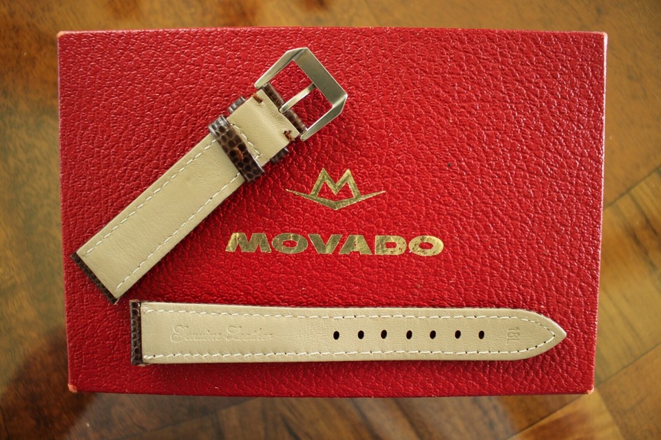 FOR MOVADO 18MM BROWN LIZARD PRINT WATCH BAND WATCHBAND STRAP & SILVER BUCKLE SS | eBay
