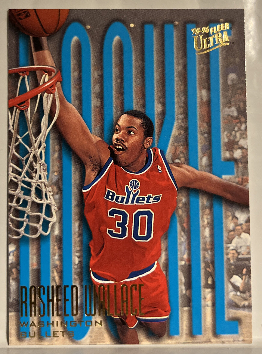 Rasheed Wallace 1995-96 Fleer Ultra Rookie Card #295 Washington Bullets ...