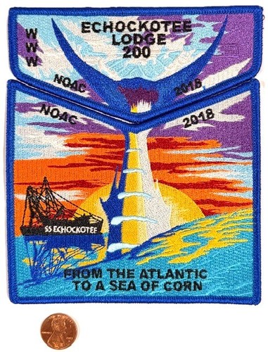 BOY SCOUT BSA OA ECHOCKOTEE LODGE 200 FLORIDA 2018 NOAC 2-PATCH SET GUY ...