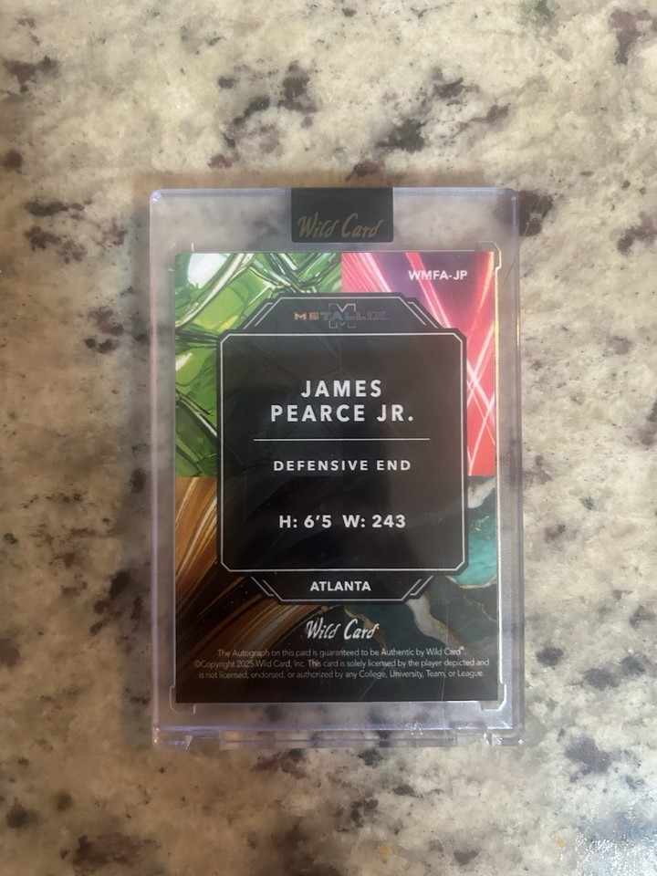 2024 James Pearce Jr 1/1 Atlanta Falcons Auto Wild Card Metallix ...