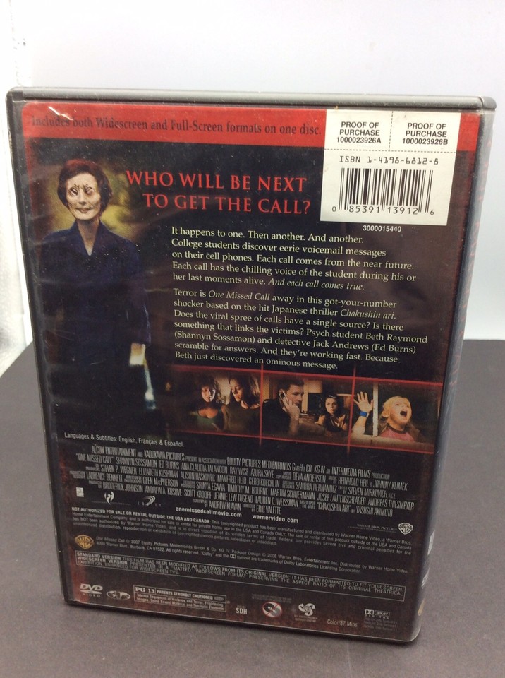 One Missed Call (DVD) (WS), DVD Horror Margaret Cho,Jason Beghe,Johnny ...