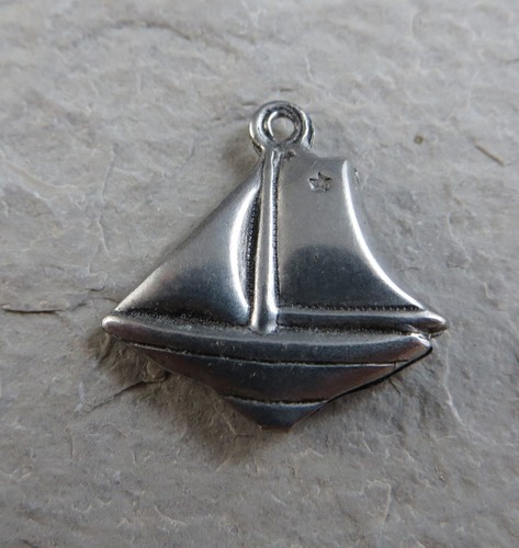 Vintage 925 Sterling Silver Traditional 3D Sailboat Boat 3/4" Charm ...