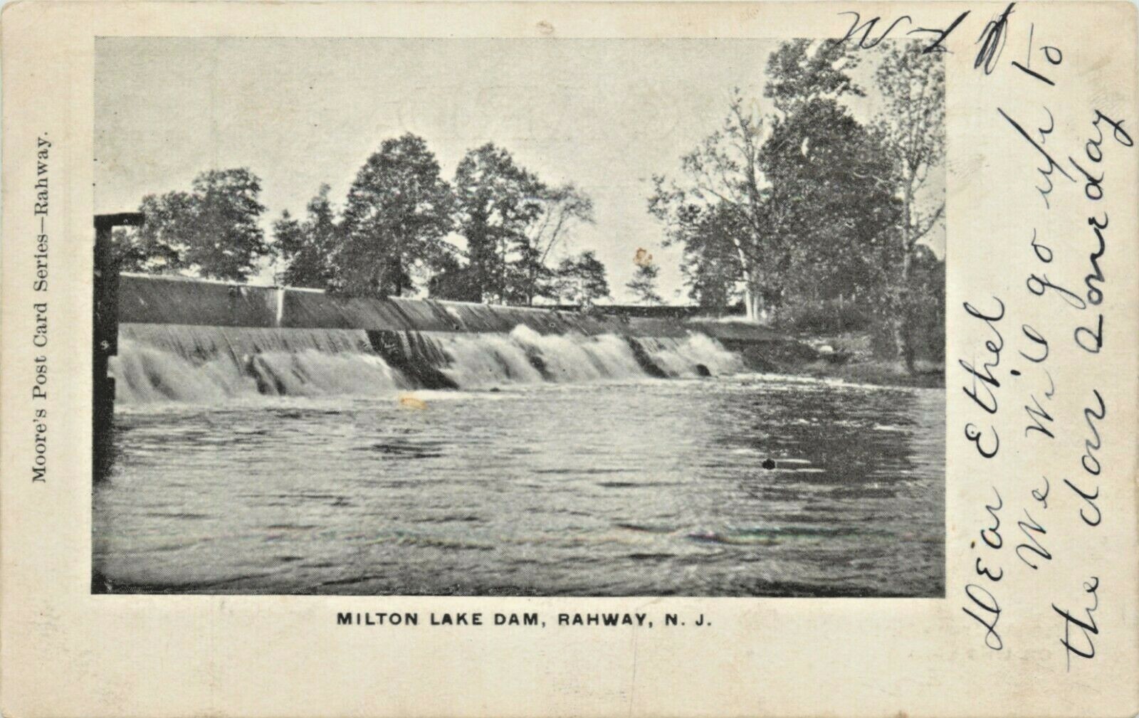 A View Of Milton Lake Dam, Rahway, New Jersey NJ 1905 | eBay