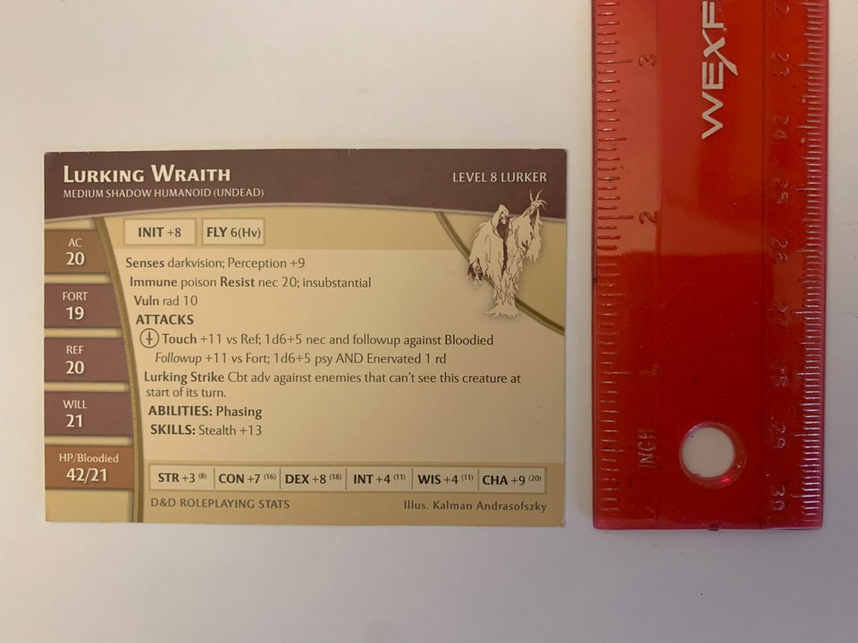 D&D Minis - Lurking Wraith - CARD ONLY - Against the Giants 51/60 ...