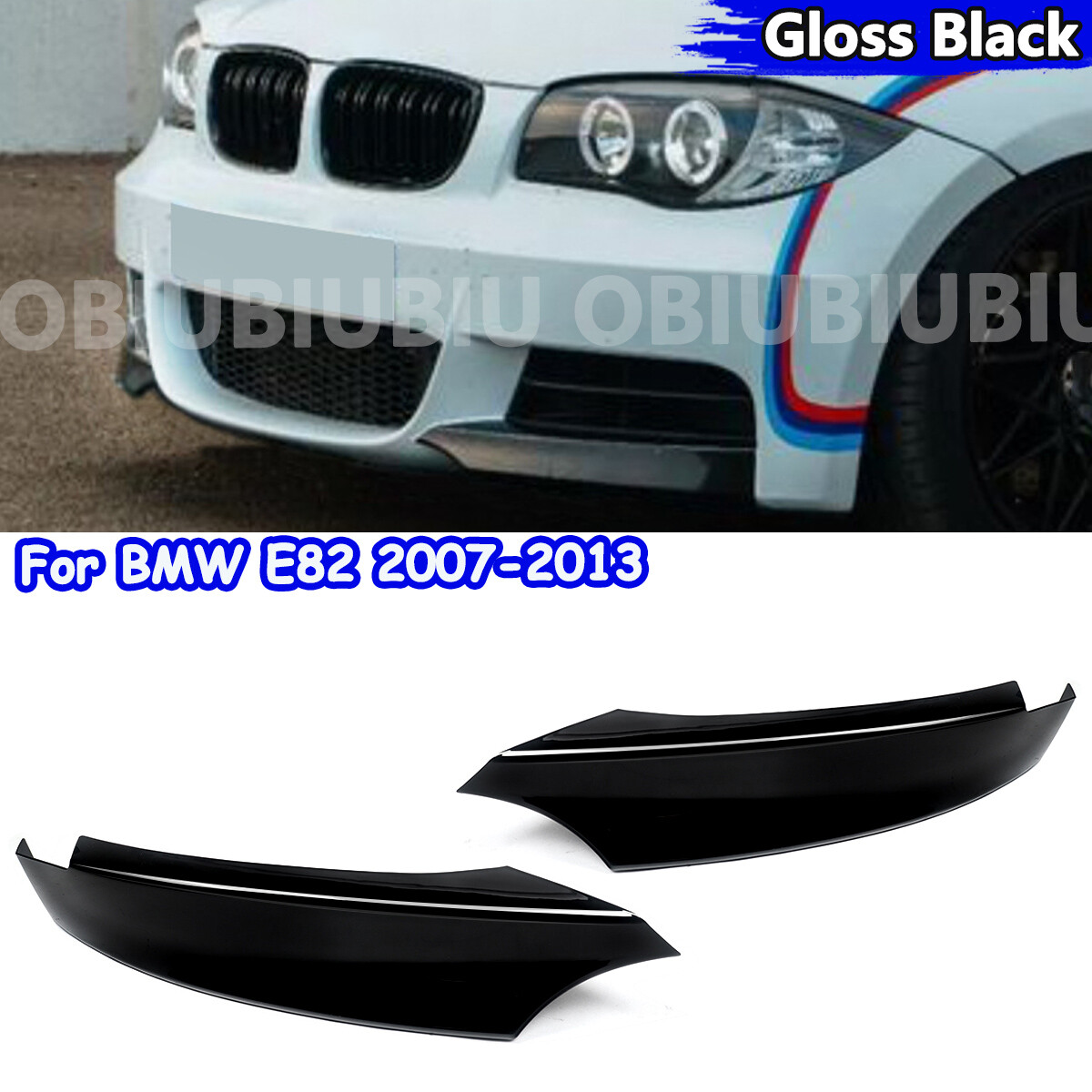 2xFront Corner Splitters Lip For BMW E82 M Sport 128i 135i 2007-2013 ...