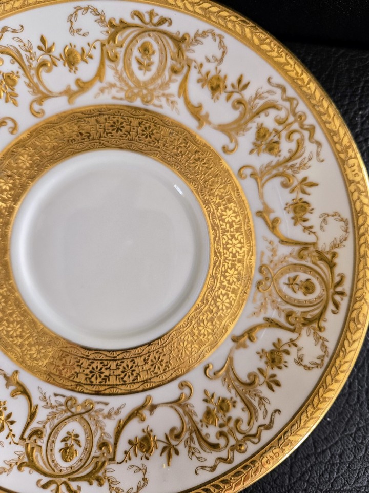 2 Rare Charles Ahrenfeldt Limoges Depose France Gold Rose Pattern ...