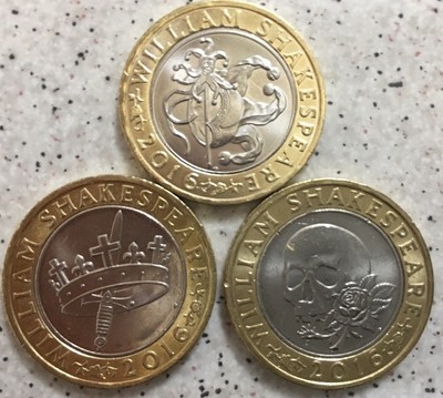 William Shakespeare 2016 £2 Coin Set of 3 - Histories, Tragedies ...