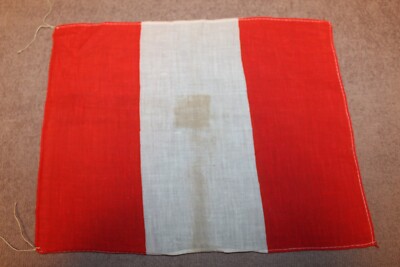Original Pre to Early WW2 Era Peru National Cotton Flag w/Ties, 12" x ...