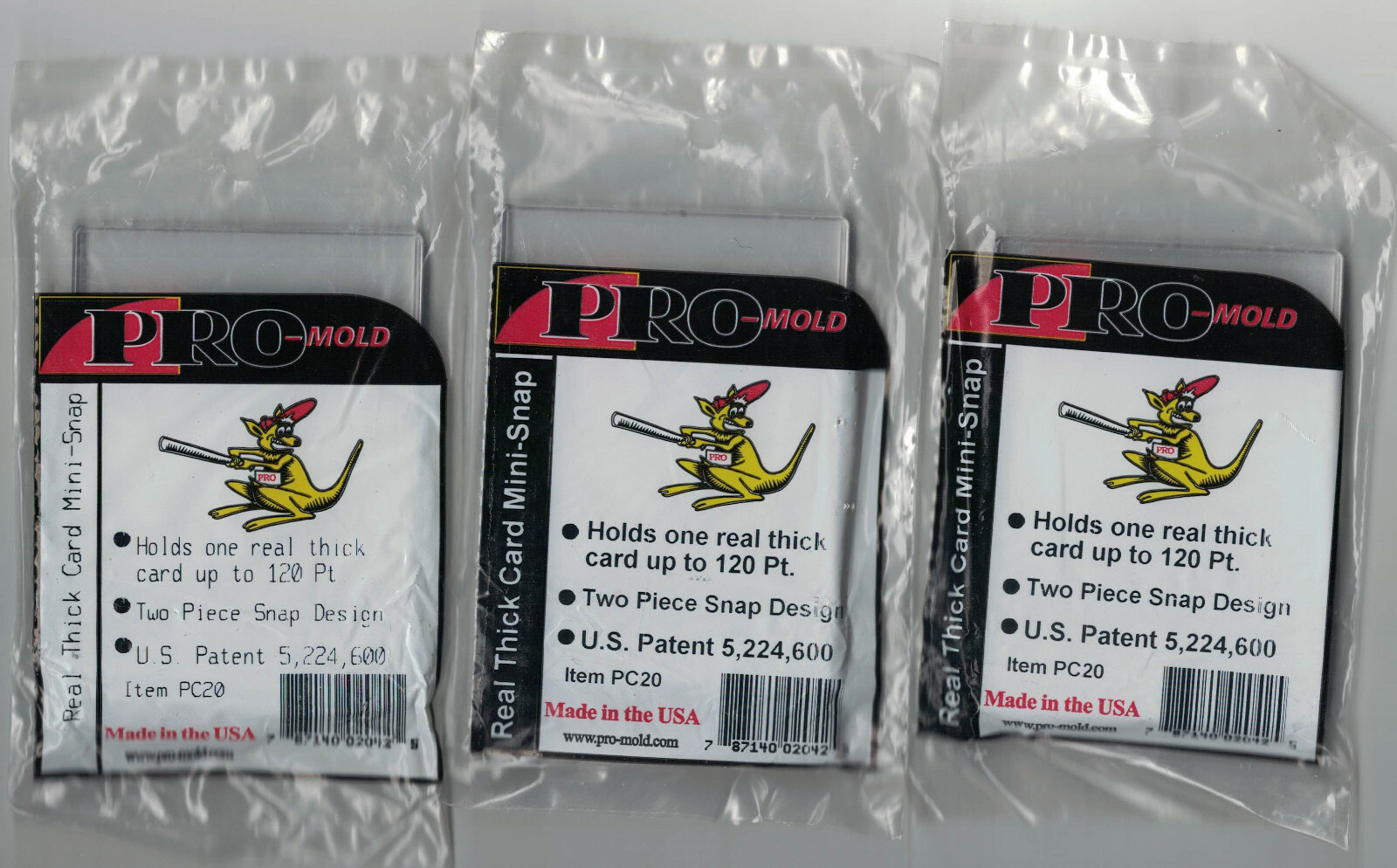 Lot of 3 Brand New Pro-Mold Regular Card Mini-Snap Tite Card Holder ...