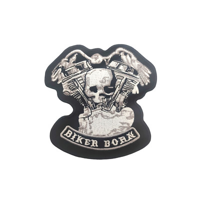Biker Born Motor Patch MC Skull Skull Heat Adhesive Heat Iron Patch ...