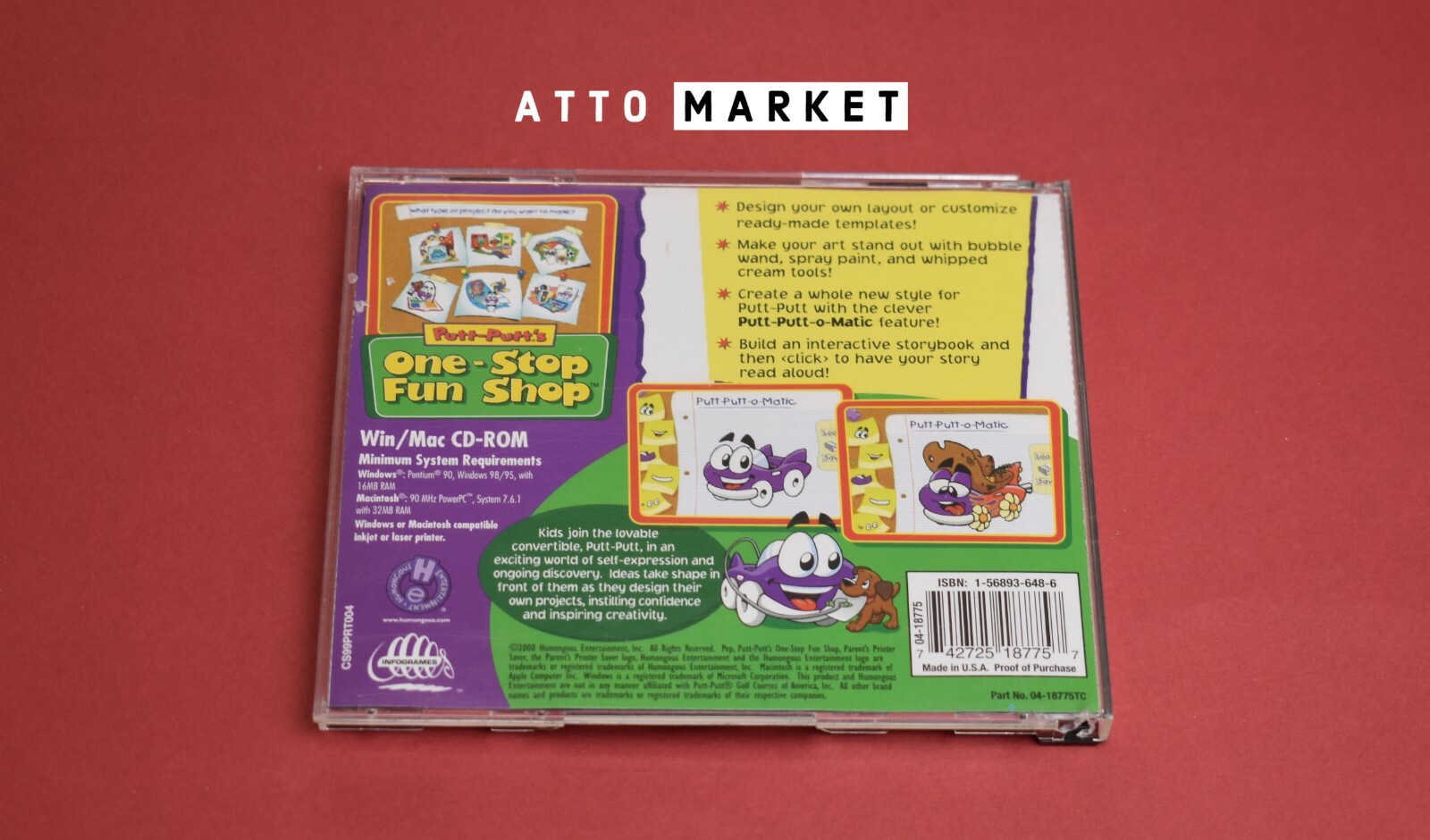 Vtg Putt-Putt’s One Stop Fun Shop PC CD-Rom Design Print Creations 2000 Art Game | eBay UK
