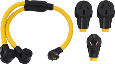 ONETAK NEMA 10-50P to 2 Outlet 10-50R Y Splitter STW 6 AWG 3 Feet 120V ...