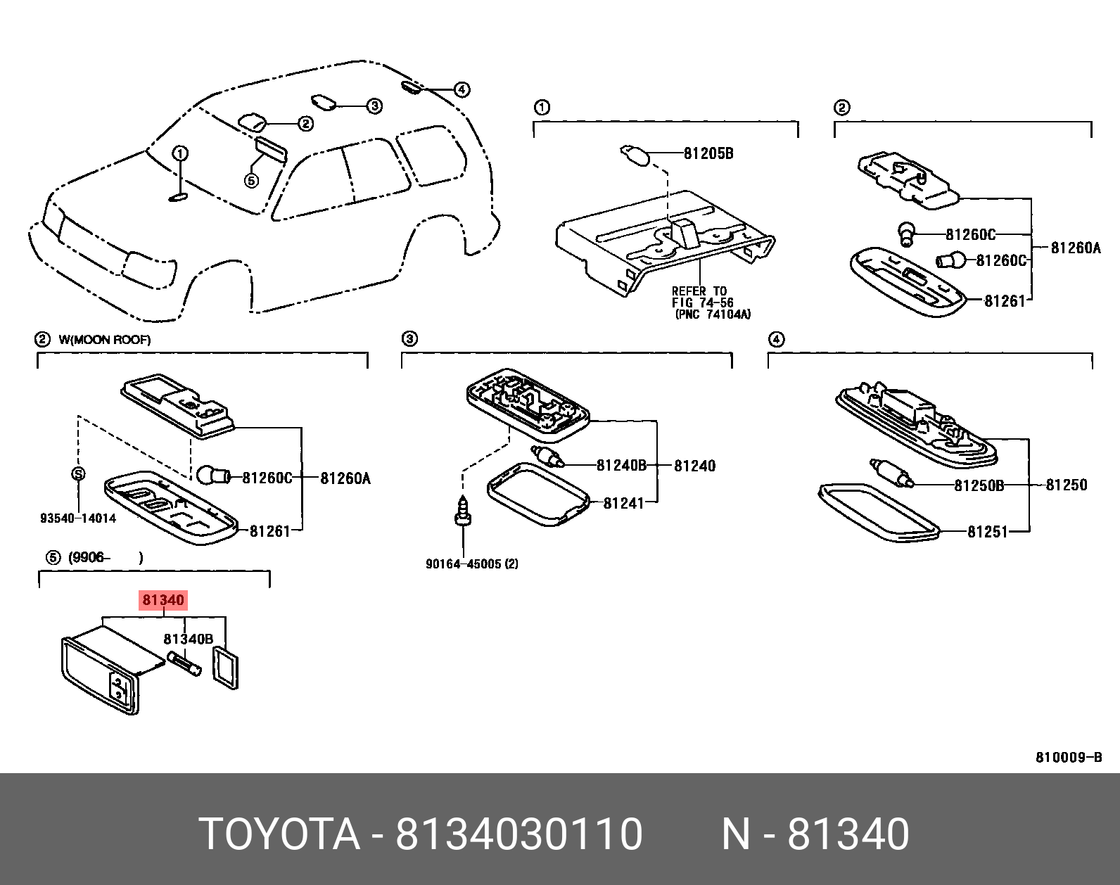 Genuine OE interior light lens, 8134030110 for TOYOTA 81340-30110 | eBay UK