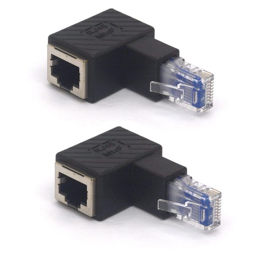 Angled Rj45 Ethernet Adapter 90 Degree Rj45 8p8c Male To Female Cat5e ...