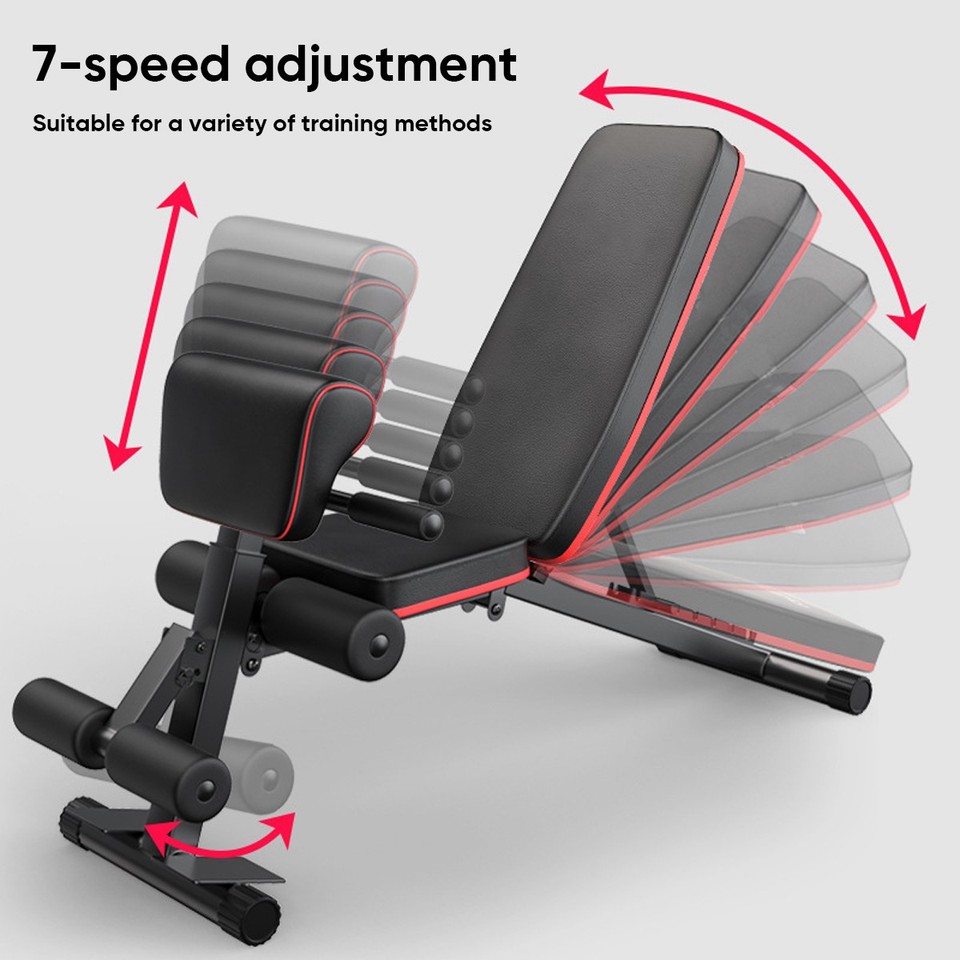 Foldable Dumbbell Weight Bench Incline Training Workout Gym 7 Incline ...