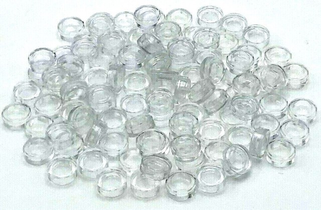 Lego 100 New Trans-Clear Tiles Round 1 x 1 Transparent Pieces | eBay