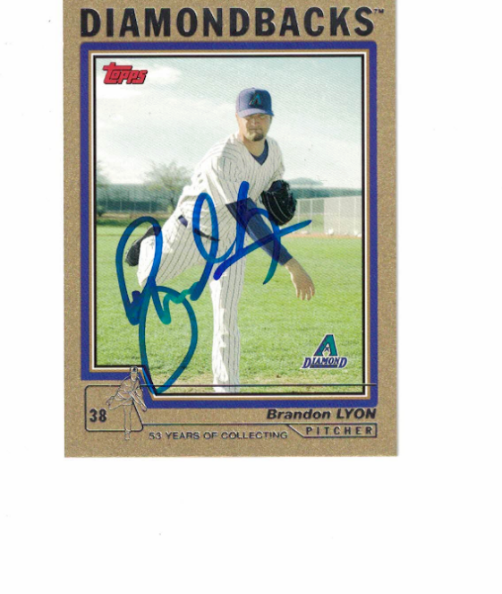 BRANDON LYON SIGNED IP TOPPS #534 2004 ARIZONA DIAMONDBACKS AUTO 1754/ ...