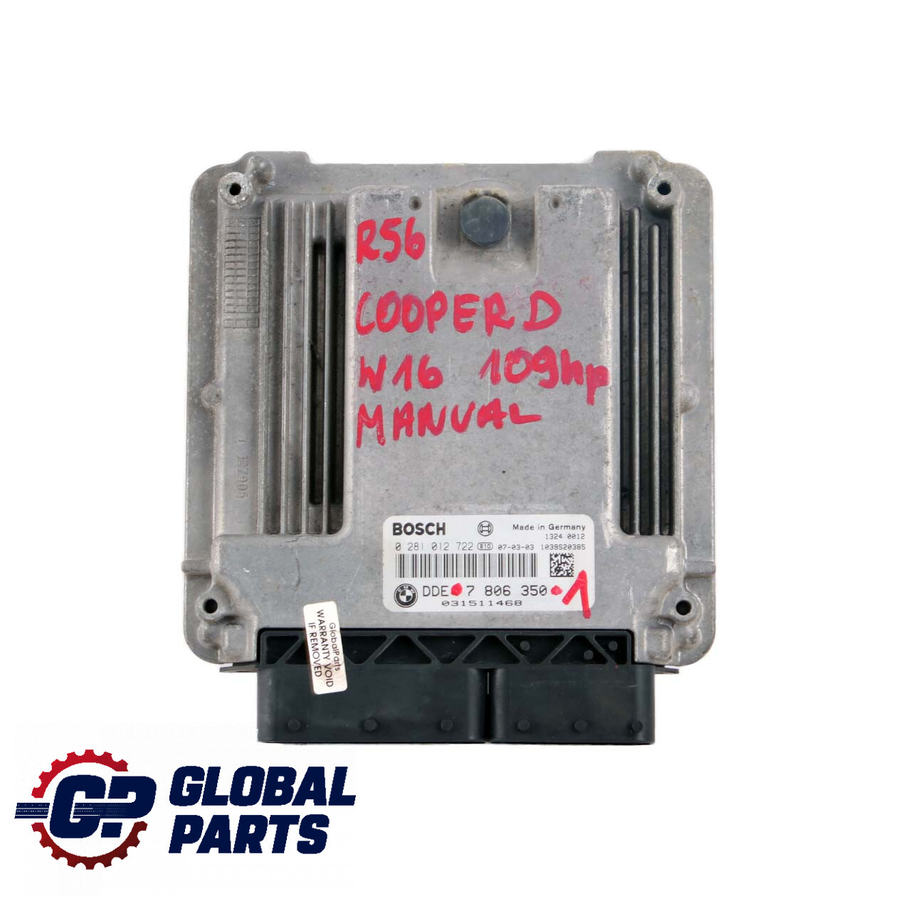 Mini Cooper D R55 R56 Diesel W16 1.6 109HP ECU Kit DDE 7806350 CAS3 ...